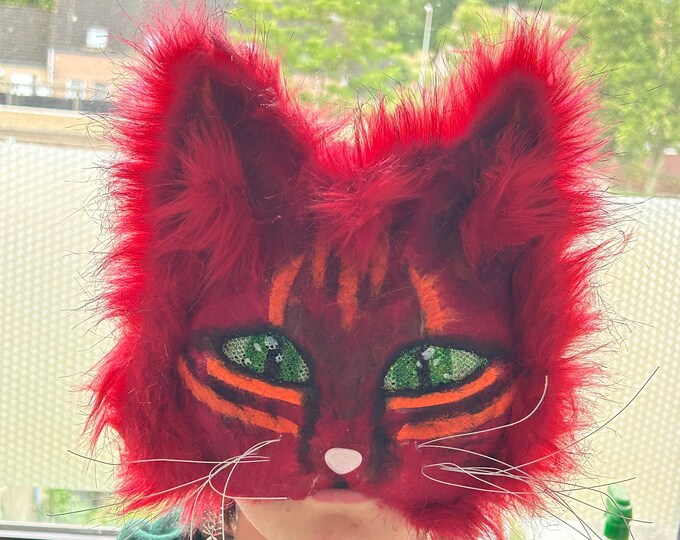 Therian Cat Mask Therian/ Cosplay Red Cat Mask Gift - Etsy