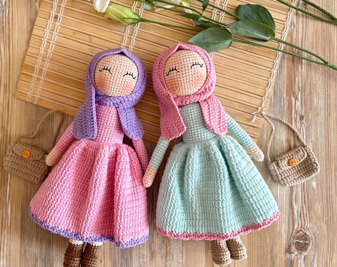 Islamic Gift, Muslim Hijabi Doll for Sale, Amigurumi Finished Muslim ...