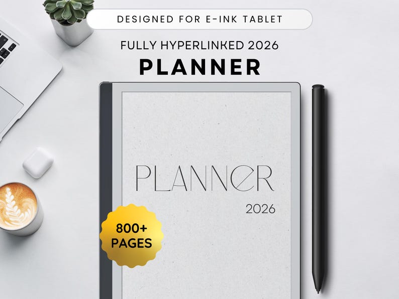 Planner 2026 for E-ink Tablets as Remarkable 2, Paper Pro, Scribe ...