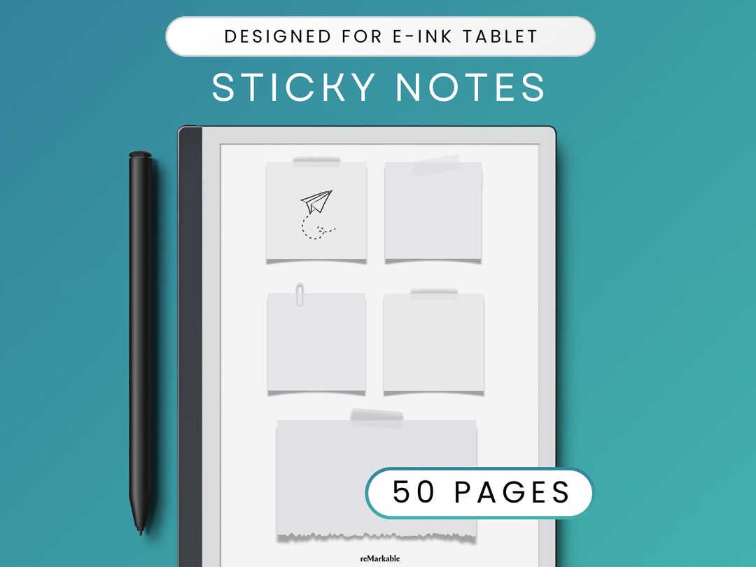 Sticky Notes for E-ink Tablet, Post It Template, Eink Accessories ...