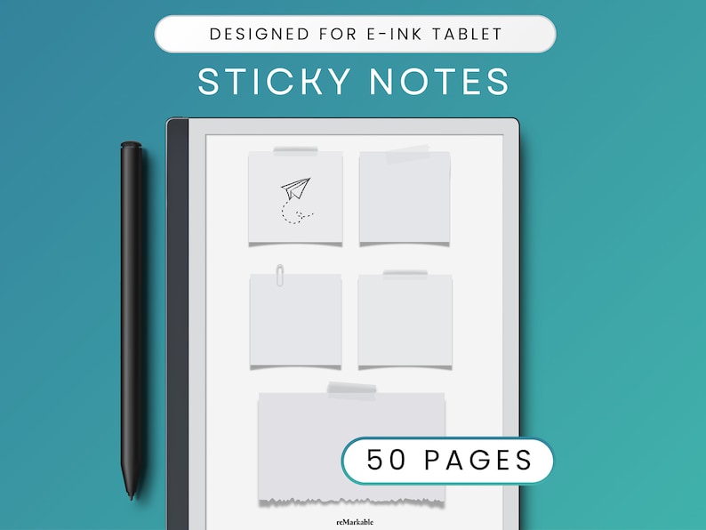 Sticky Notes for E-ink Tablet, Post It Template, Eink Accessories ...