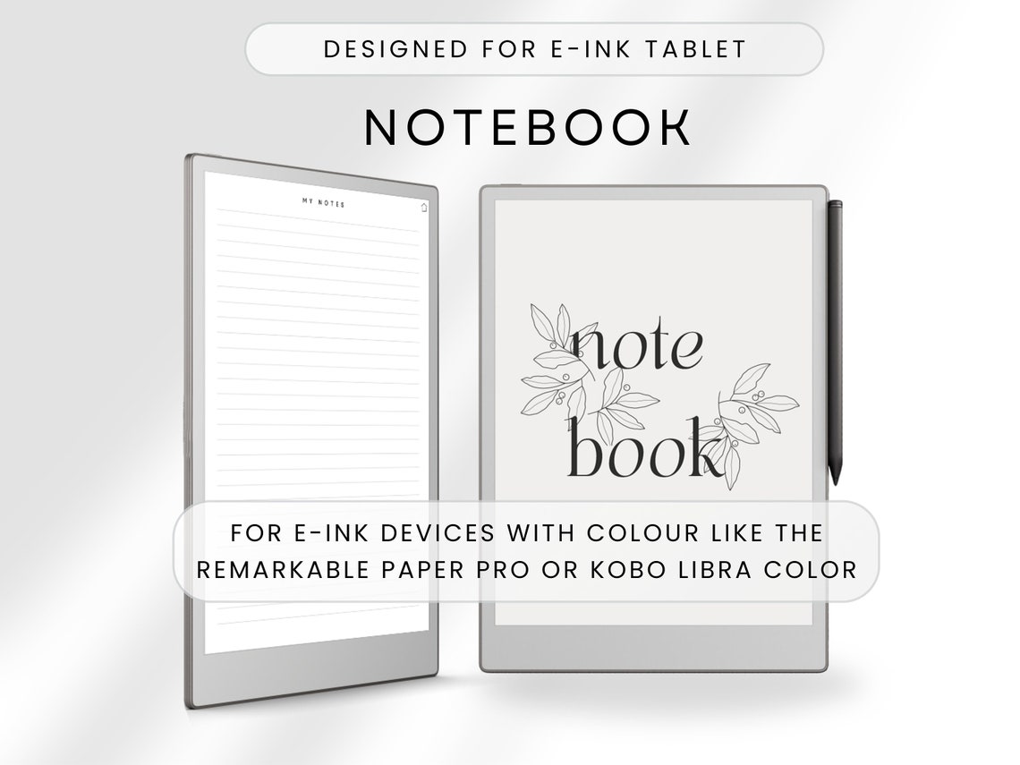 Notebook Template for E-ink-tablet, Digital Notebook, Lines, Lined ...