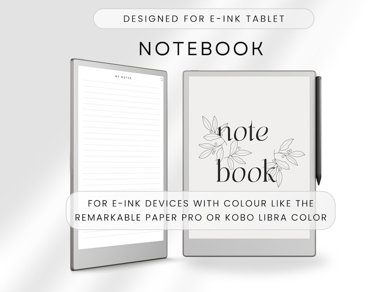 Notebook Template for E-ink-tablet, Digital Notebook, Lines, Lined ...