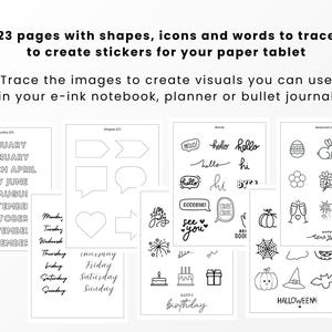 Shapes, Visuals, Images, Letters to Create Stickers for E-ink-tablet ...