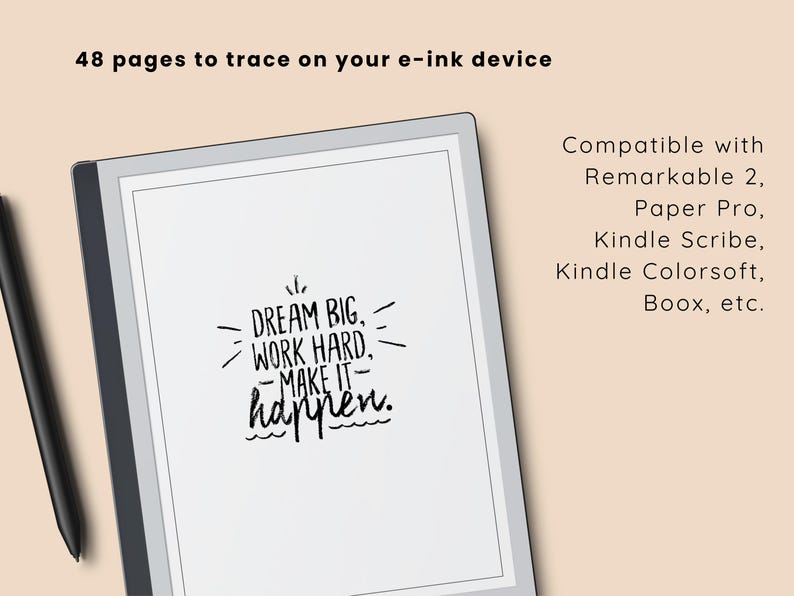 Word Art Tracing Book, E-ink Tablet, Mindfulness Activity (digital ...