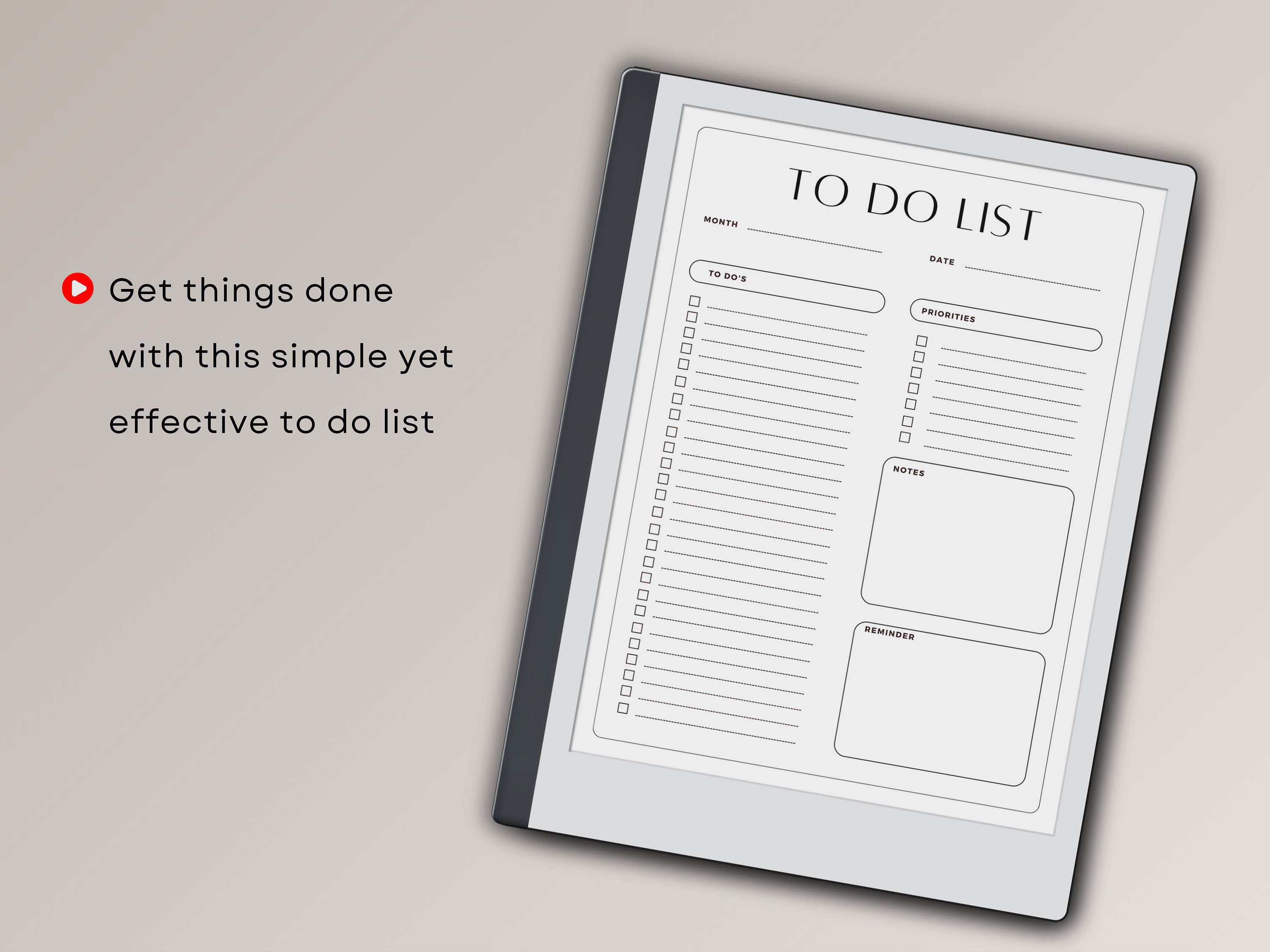 To Do List Template for E-ink Tablet, Daily Todo List, Tasks, Checklist ...