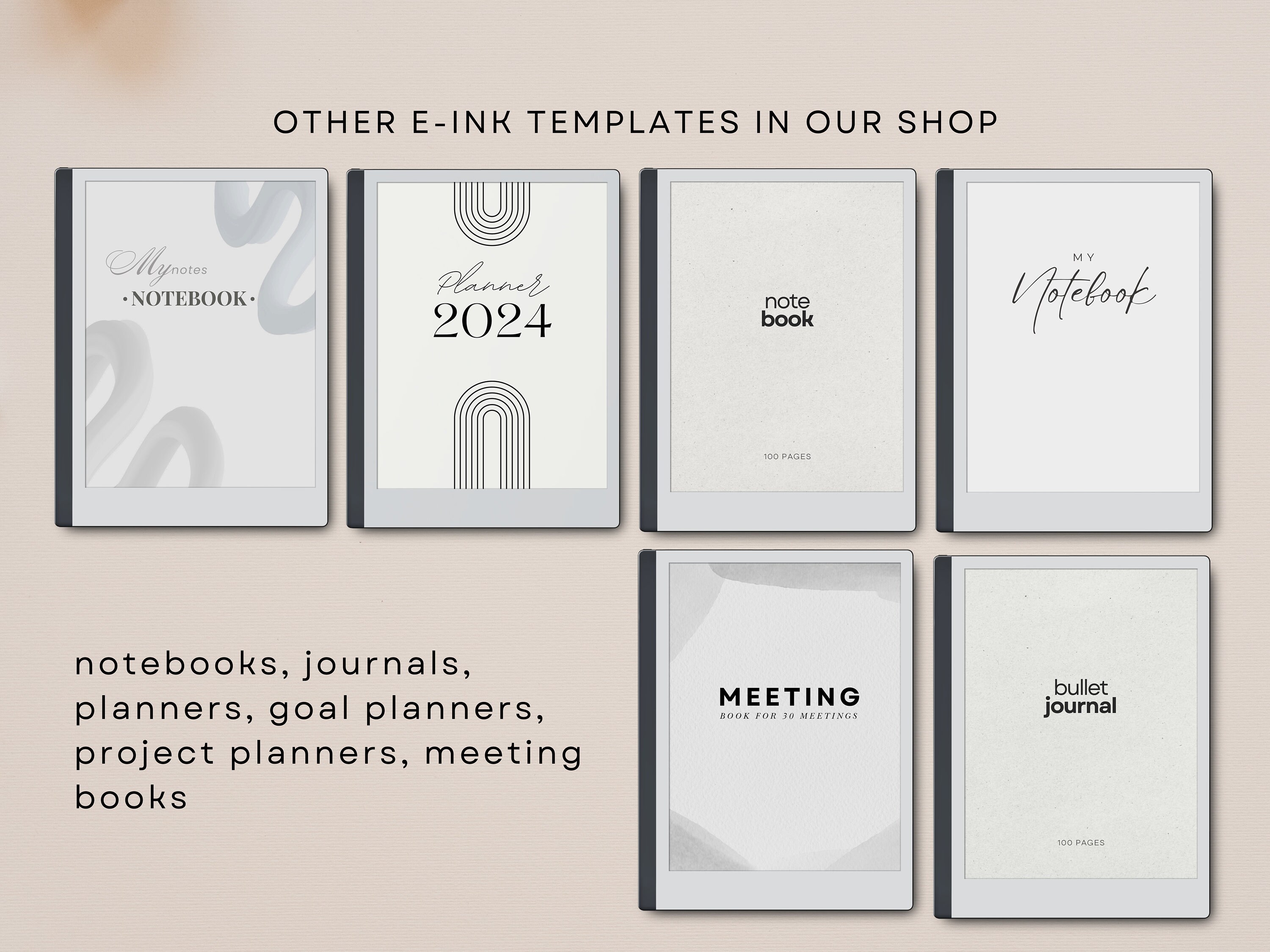 2025 Calendar Template for E-ink Tablet, Monthly Calendar, Paper Tablet ...