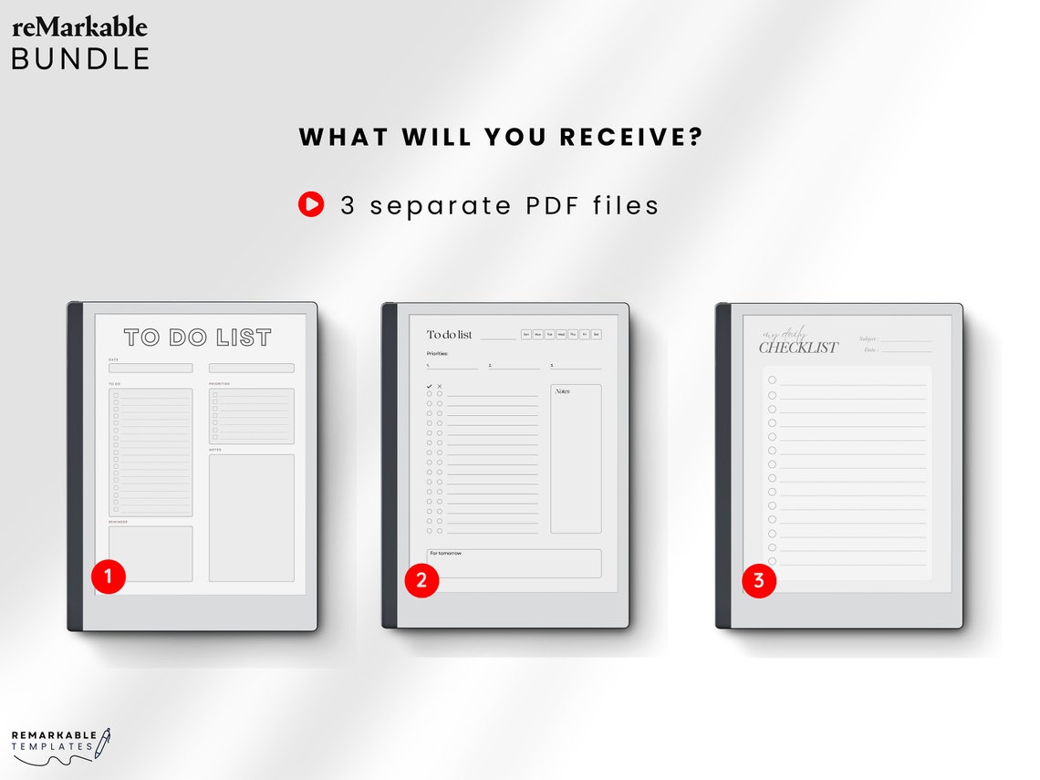 Remarkable 2 to Do List Bundle Todo Templates Checklist Digital ...