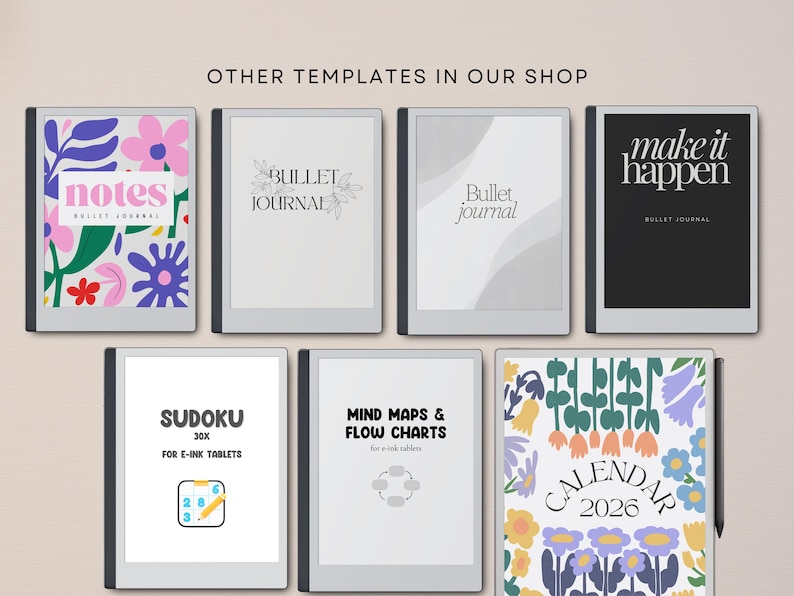 Bullet Journal, Dot Grid Notebook for E-ink Tablet as Remarkable 2 ...