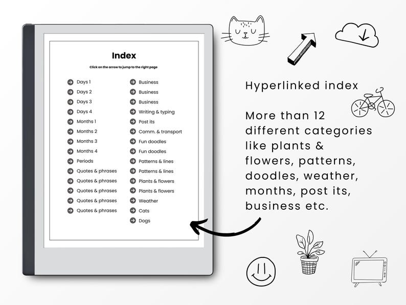 E-ink Tablet Sticker Template, Shapes, Letters, Visuals (PDF Pattern ...