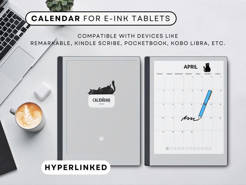 2026 Calendar Template for E-ink Tablet as Remarkable 2, Paper Pro ...