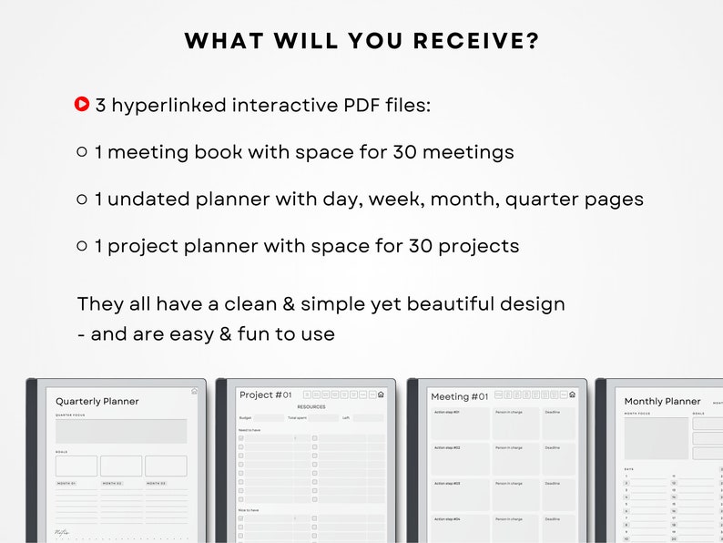 Productivity Bundle - Templates for E-ink Tablets Like Remarkable ...