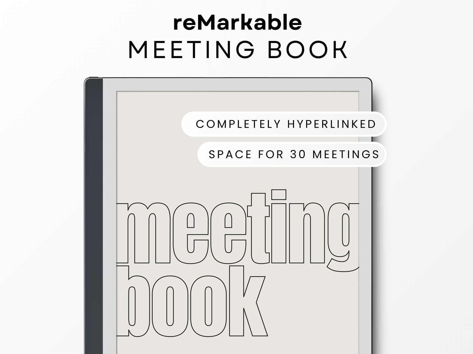 Remarkable 2 Templates Meeting Book, Meeting Notes, Hyperlinked PDF ...