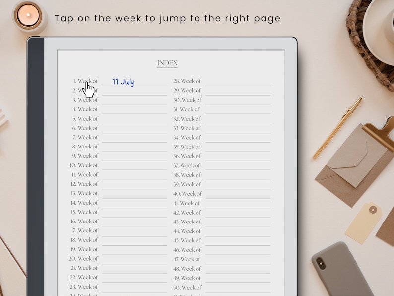 Simple Week Planner for E-ink Tablets, Weekly Planner, Digital Planner ...