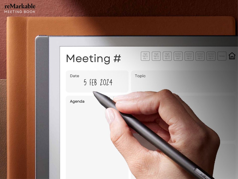 Remarkable 2 Templates Meeting Book, Meeting Notes, Hyperlinked PDF ...