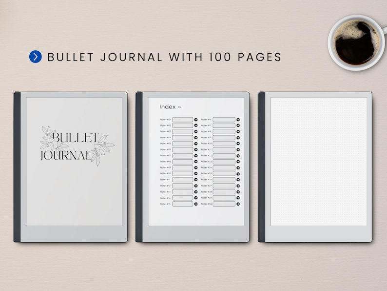 Bullet Journal, Dot Grid Notebook for E-ink Tablet as Remarkable 2 ...