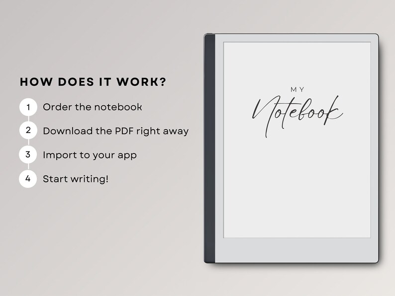 Notebook Template for E-ink-tablet Like Remarkable 2, Kindle Scribe ...