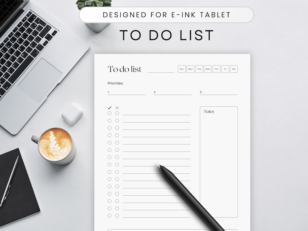 To-do Template for E-ink Tablet, to Do List, Todo Template, Tasks ...