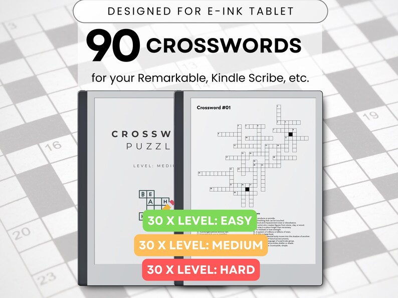 90 Crossword Puzzle Game Templates: Easy, Medium, Hard (PDF) - Etsy