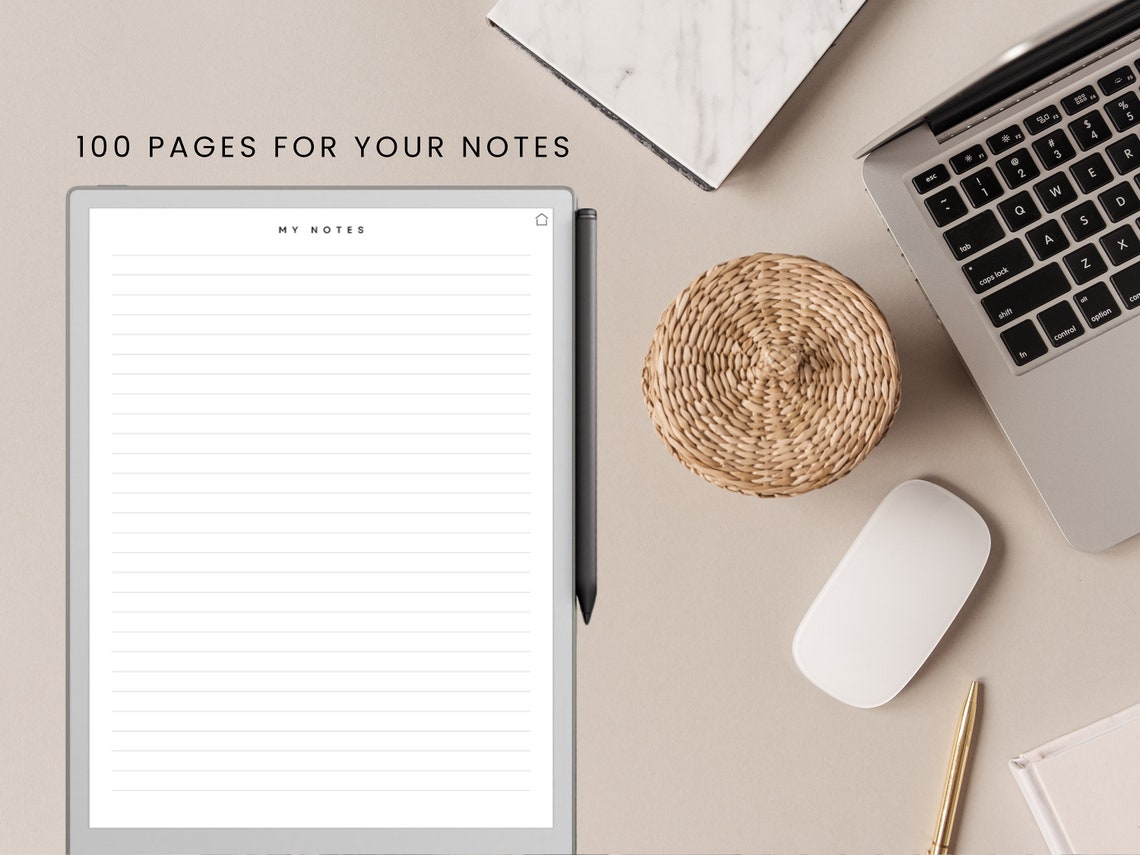 Notebook Template for E-ink-tablet, Digital Notebook, Lines, Lined ...