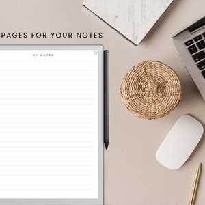 Notebook Template for E-ink-tablet, Digital Notebook, Lines, Lined ...