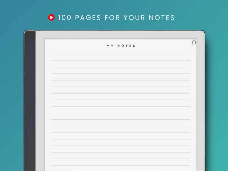 Notebook Template for E-ink-tablet, Digital Notebook, Lines, Lined ...