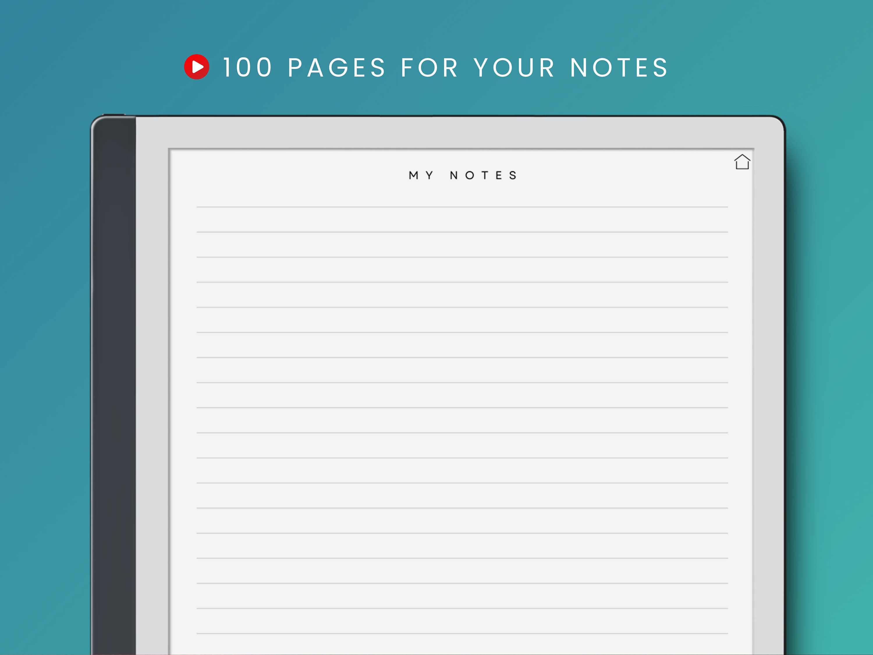 Notebook Template for E-ink-tablet, Digital Notebook, Lines, Lined ...