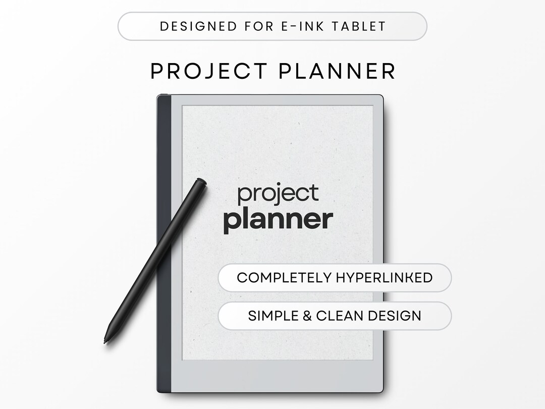 Project Template for E-ink Tablet, Project Planner, Interactive PDF ...