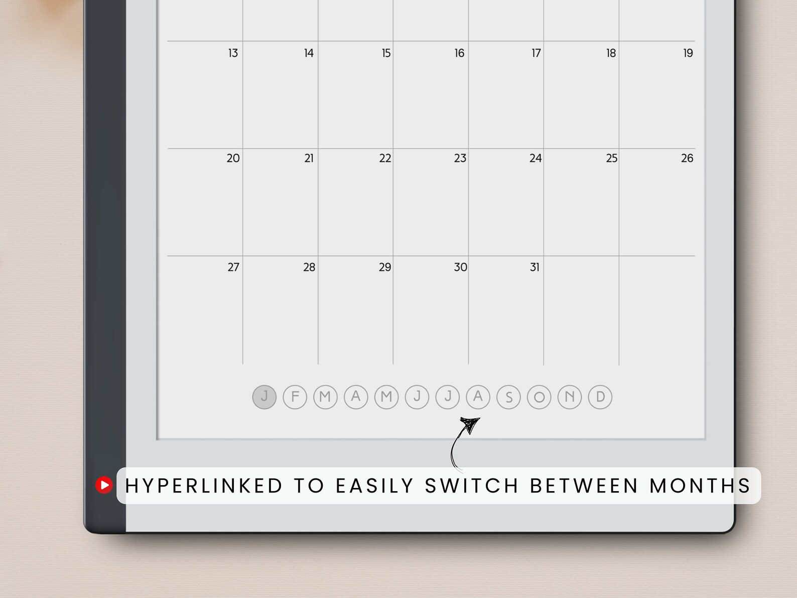 2025 Calendar Template for E-ink Tablet, Monthly Calendar, Paper Tablet ...
