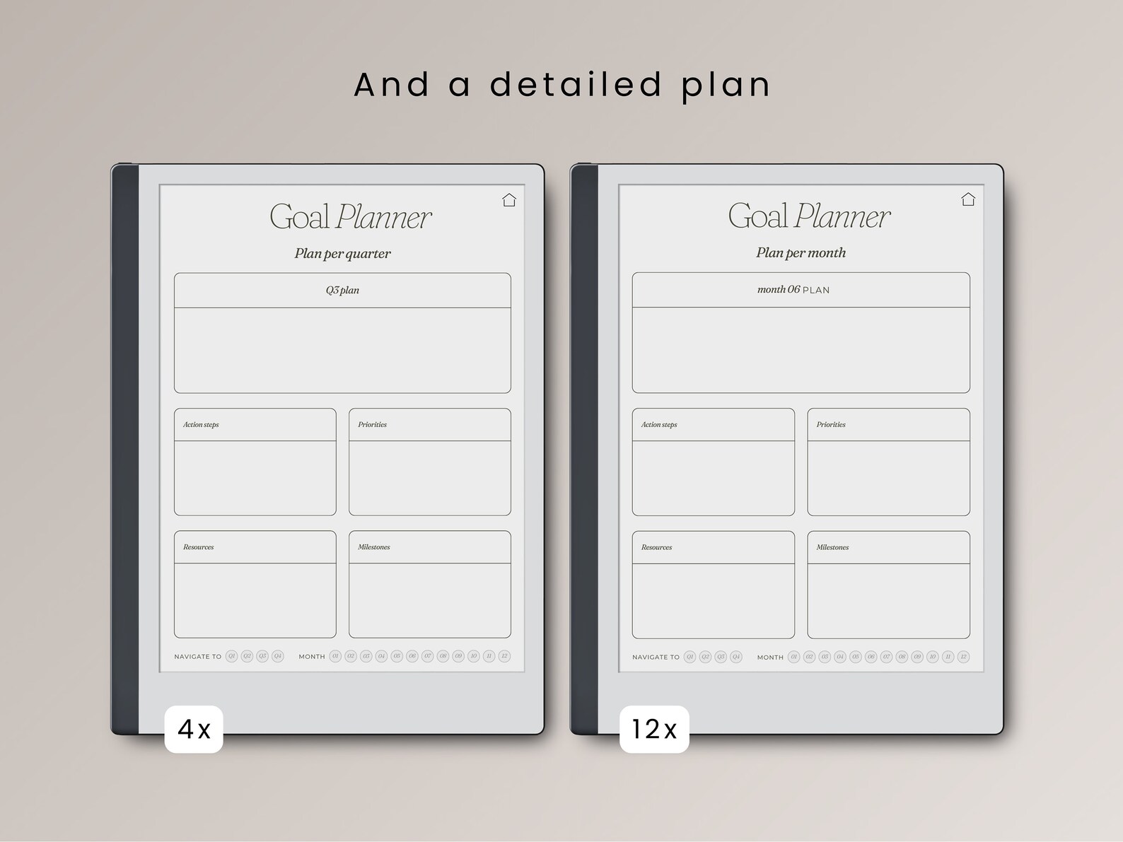 Goal Planner for E-ink Tablet, Goal Template, Digital Download ...