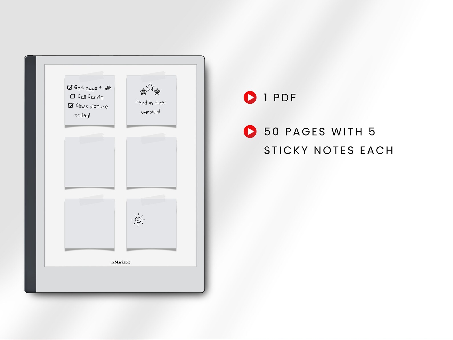 Sticky Notes for E-ink Tablet, Post It Template, Eink Accessories ...