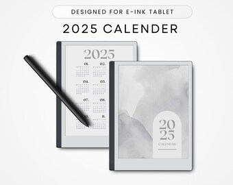2025 Calendar Template for E-ink Tablet, Monthly Calendar, Paper Tablet ...