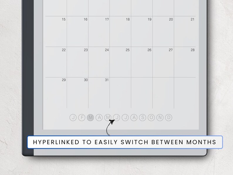 2026 Calendar Template for E-ink Tablet as Remarkable 2, Paper Pro ...