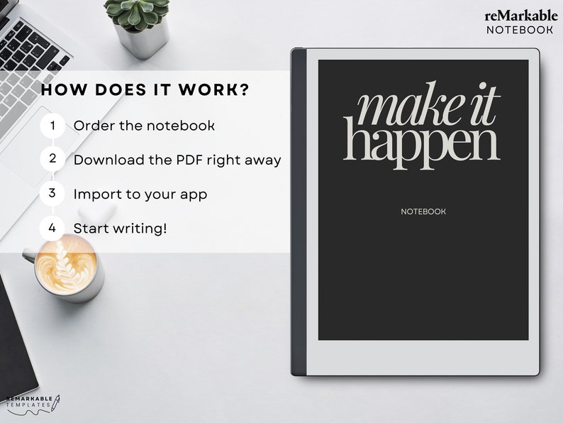 Remarkable 2 Notebook Template, Digital Notebook, Checkered / Square ...