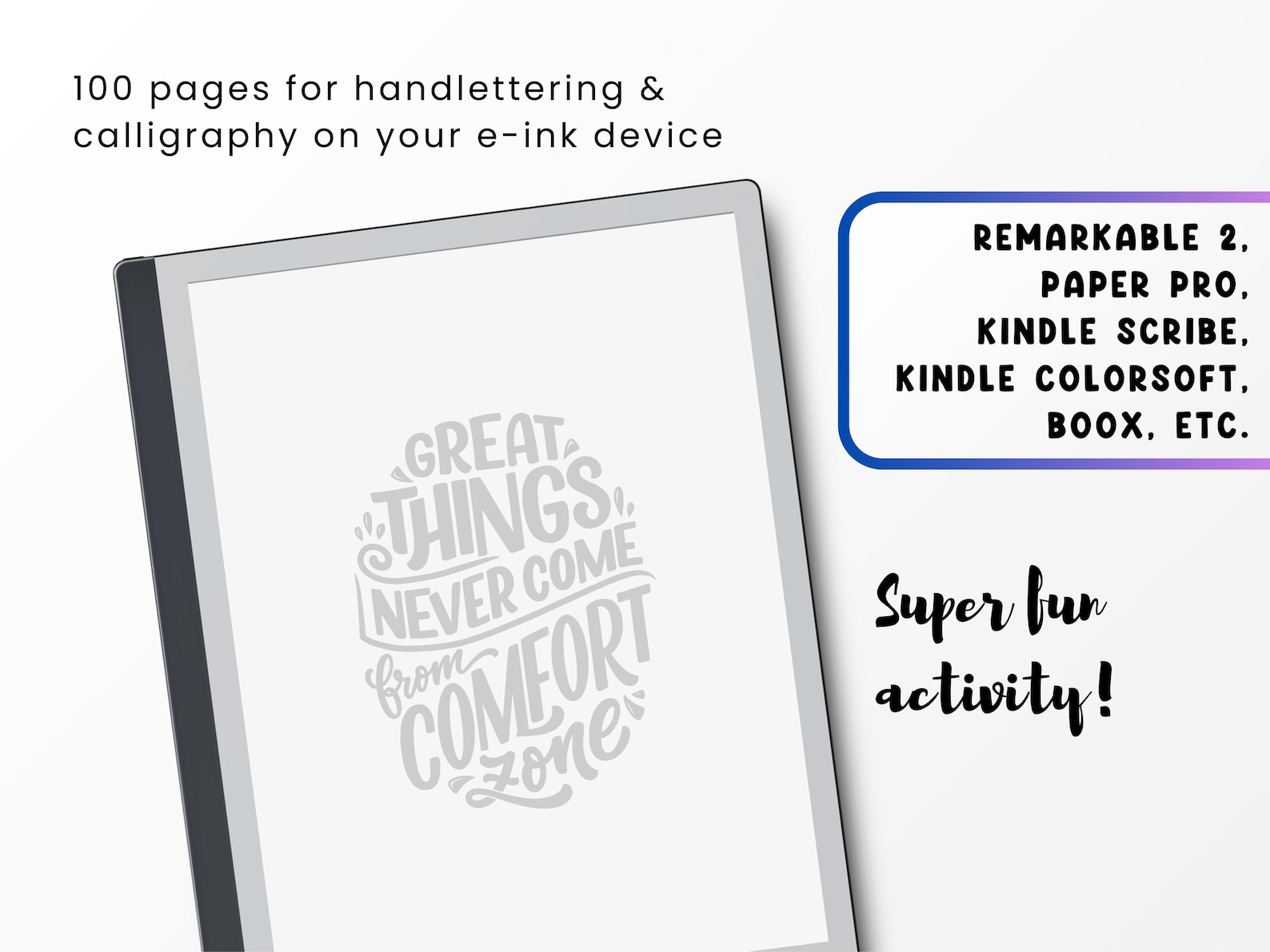 Handlettering Calligraphy Tracing Book for Remarkable Kindle Scribe ...