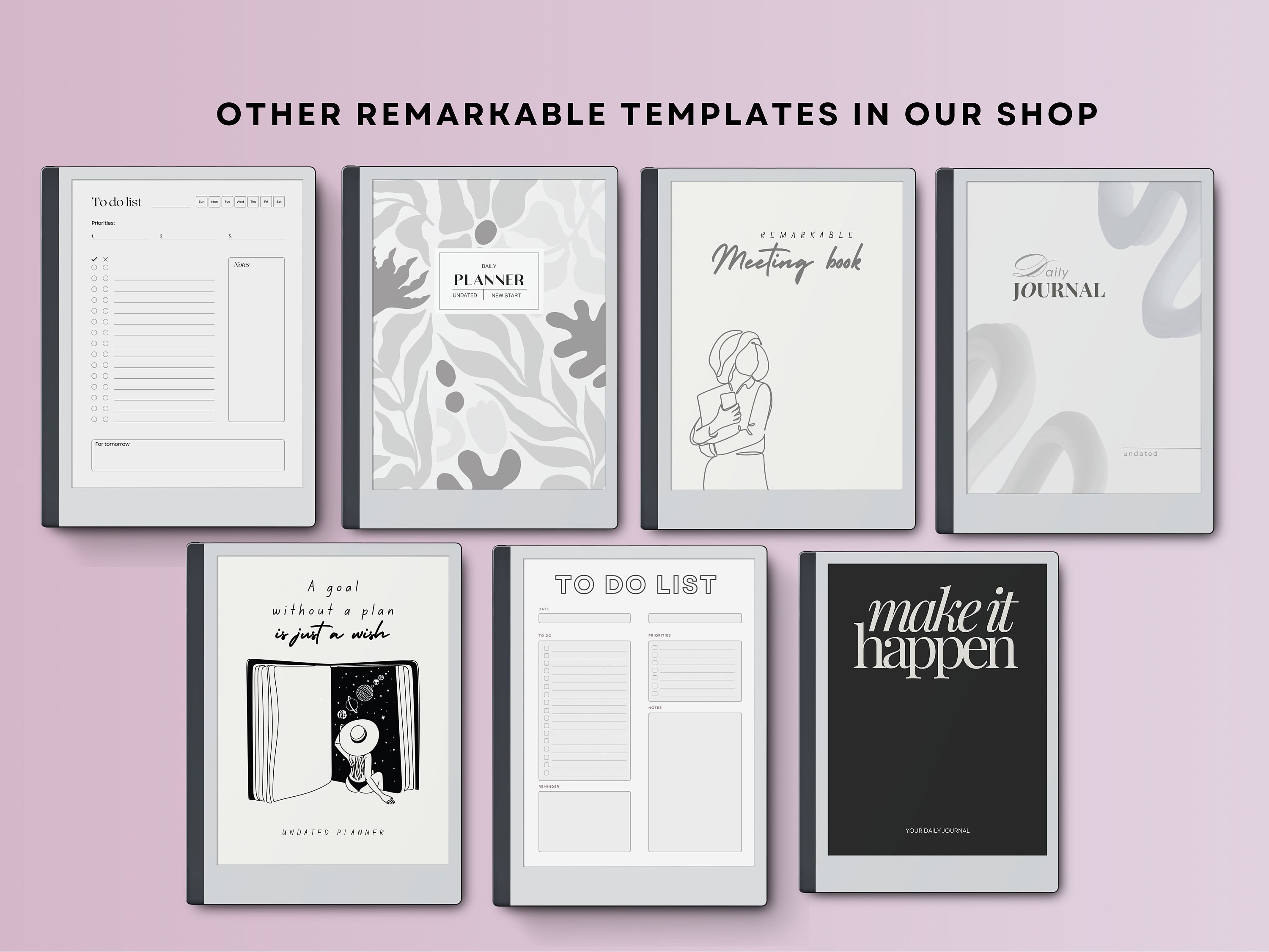 Checklist, to Do List Templates, Digital Download, Todo, for E-ink ...