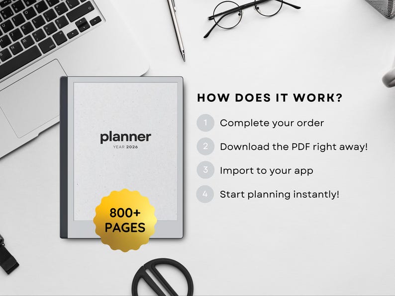 Planner 2026 for E-ink Tablets as Remarkable 2, Paper Pro, Scribe ...
