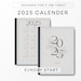 2025 Calendar Template for E-ink Tablet, Sunday Week Start, Monthly ...