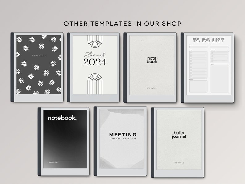 Notebook Template for E-ink-tablet Like Remarkable 2, Kindle Scribe ...