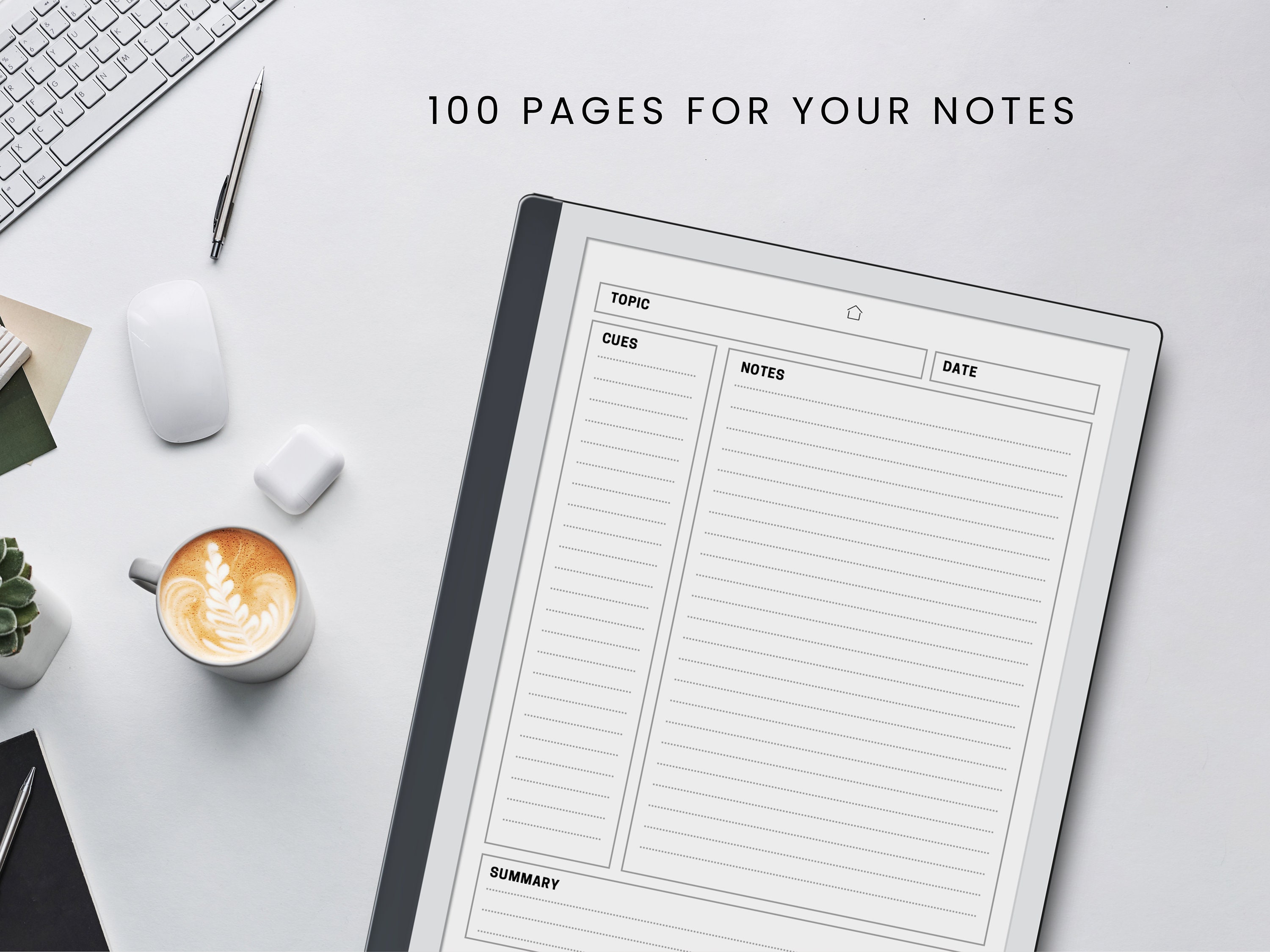 Digital Cornell Notebook for E-ink Tablets Like Remarkable 2 ...