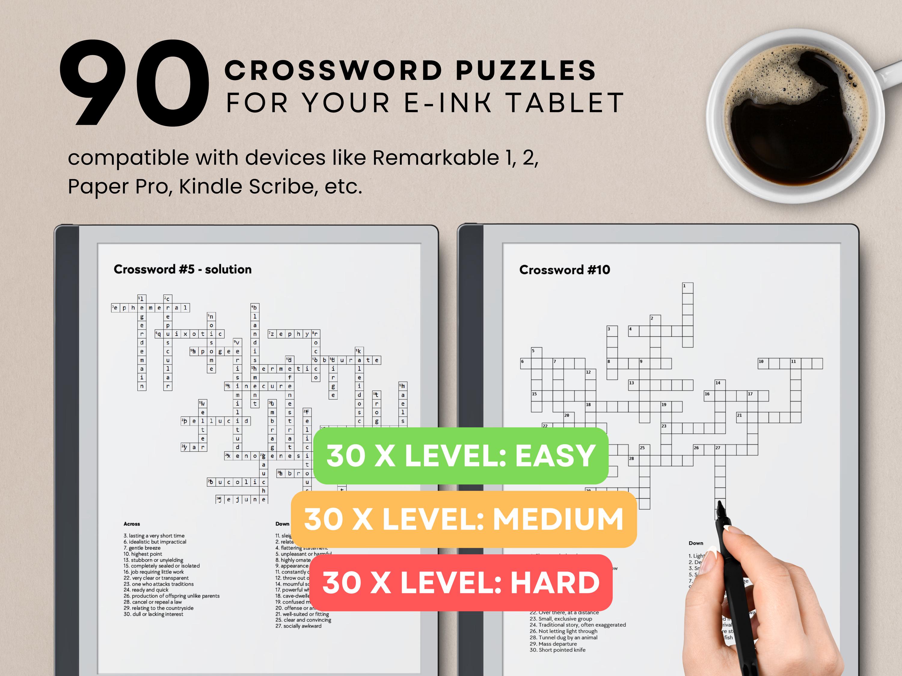 90 Crossword Puzzle Game Templates: Easy, Medium, Hard (PDF) - Etsy