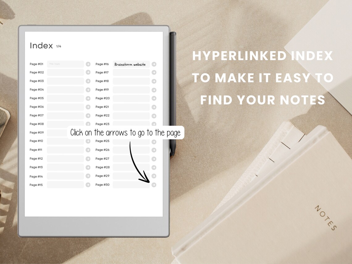 Notebook Template for E-ink-tablet, Digital Notebook, Lines, Lined ...
