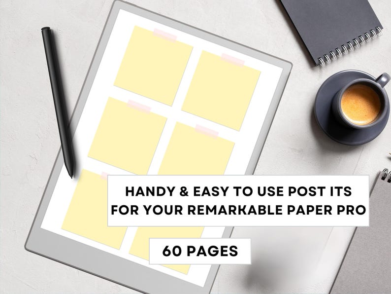 Sticky Notes Template, Remarkable Paper Pro, Digital Post It (digital ...