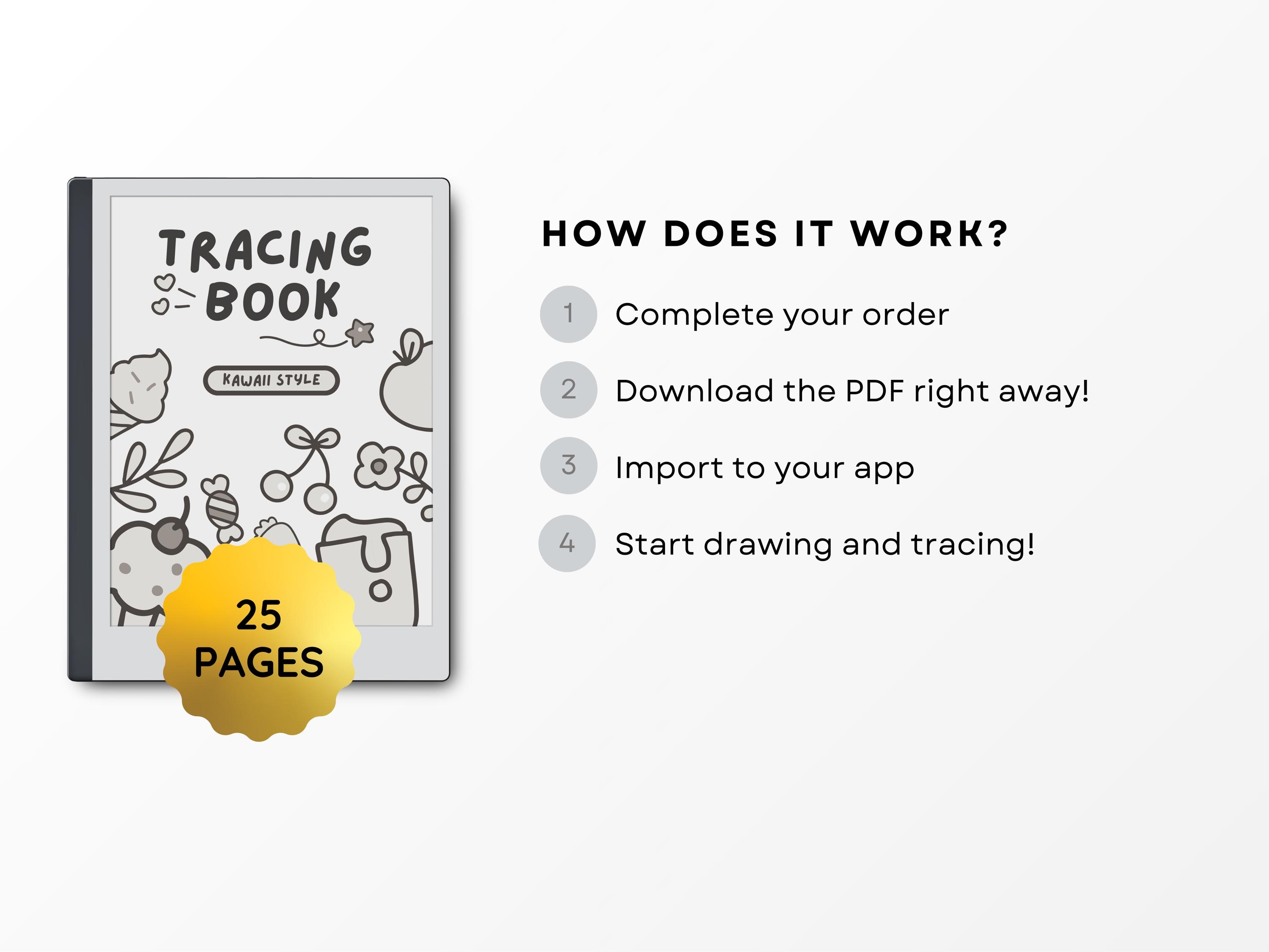 Tracing Book - Patterns for E-ink Device Like Remarkable, Kindle, Kobo ...