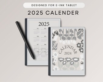 2025 Calendar Template for E-ink Tablet, Monthly Calendar, Paper Tablet ...