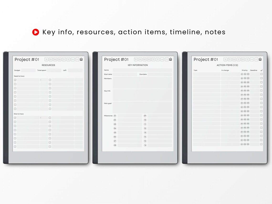 Productivity Bundle - Templates for E-ink Tablets Like Remarkable ...