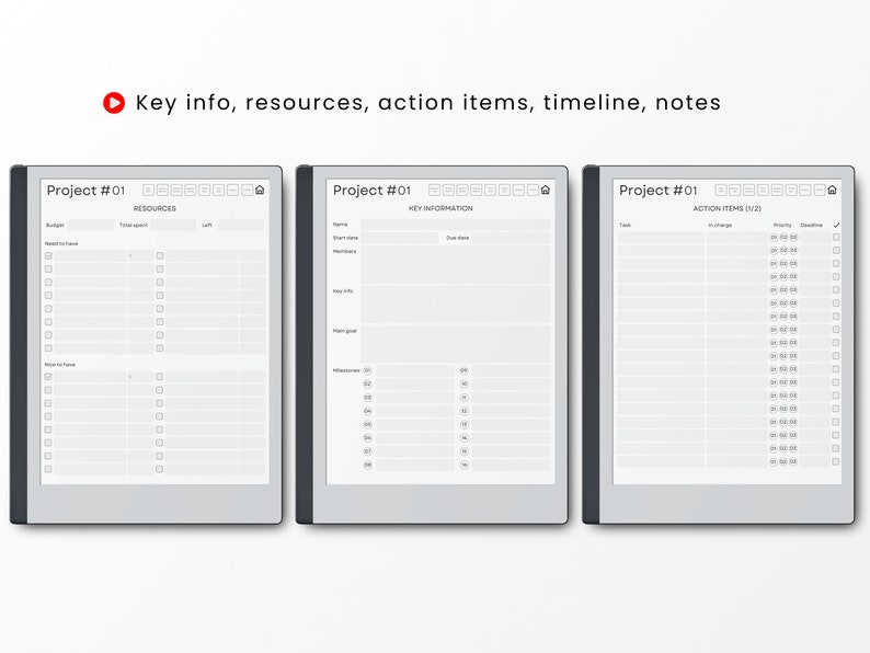 Productivity Bundle - Templates for E-ink Tablets Like Remarkable ...