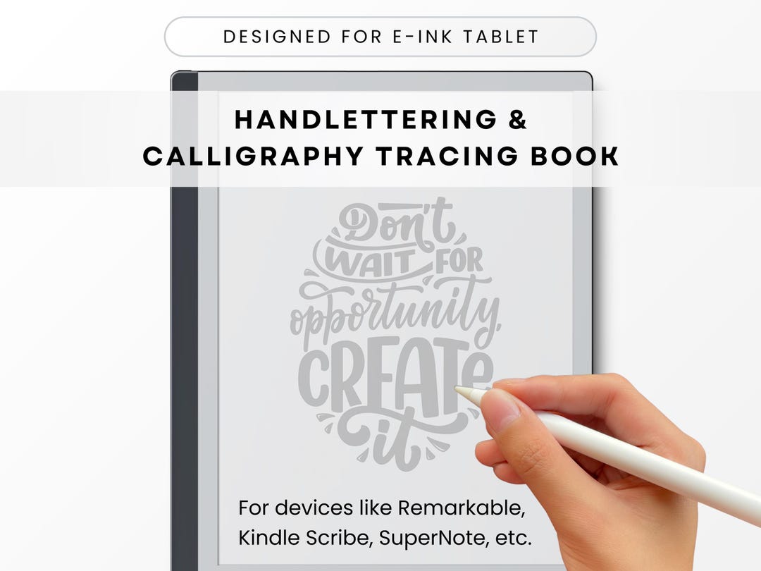 Handlettering Calligraphy Tracing Book for Remarkable Kindle Scribe ...