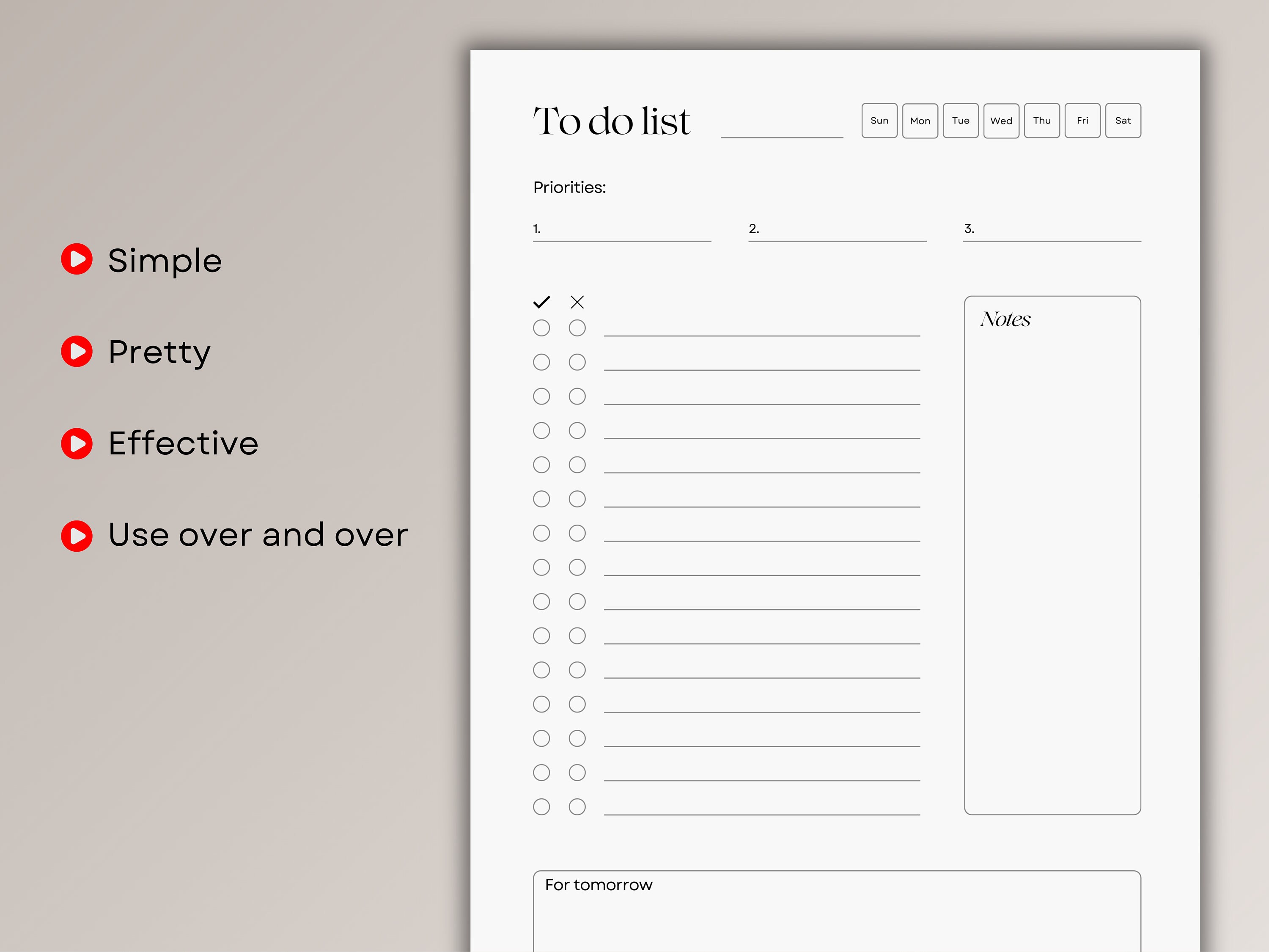 To Do List Template for E-ink Tablet Like Remarkable, Kindle Scribe ...