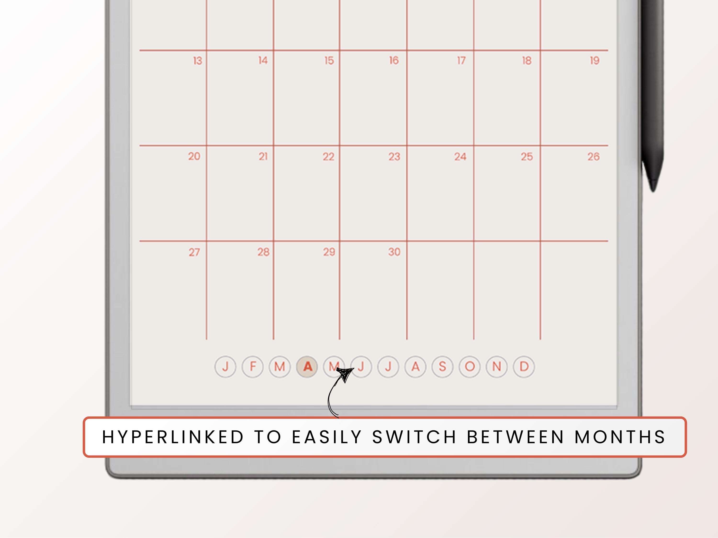 2026 E-ink Tablet Calendar: Remarkable Paper Pro Planner (PDF) - Etsy